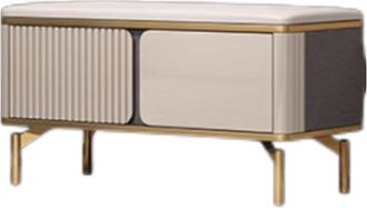 Generic Schuhwechselhocker, Mit Weichem Schwammsitz, Eingangshocker, Aufbewahrungshocker Aus Massivem Eichenholz Mit Offenem Boden, Geeignet for Wohnzimmer, S