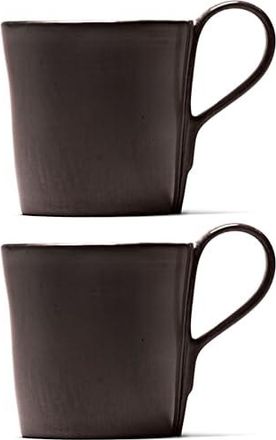 Serax Tasses &agrave; caf&eacute; | La M&egrave;re vaisselle par Marie Michielssen | 2 tasses en gr&egrave;s avec poign&eacute;e en marron fonc&eacute; | R&eacute;utilisables pour les boissons chaudes | En