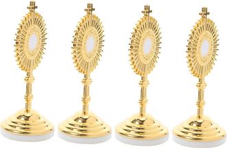 NUOBESTY 4 St&uuml;ck Elegante Stehende Katholische Kreuz Deko aus Legierung Filigrane Jesus Kreuz Ornamente f&uuml;r Wohnraum Kirchen Festtagsdekoration Spirituelles De