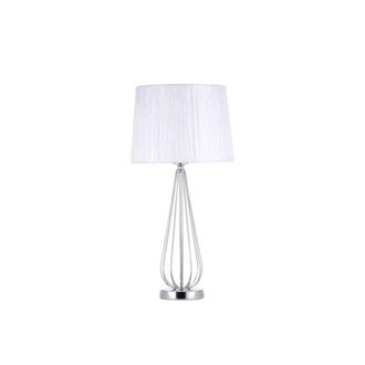 AkunaDecor Lampe &agrave; poser Robina 1xe27 chrome avec pantalon blanc 62x30x30 cm