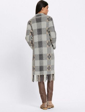 Heine Strickjacke Long-Strickjacke Langarm Jacquard