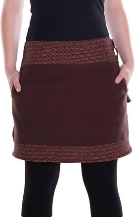 vishes Alternative Bekleidung - Thermorock Warmer Damen Winterrock kurz Taschenrock aus ECO-Fleece braun 44