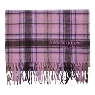 Acne Studios Cashmere Check Schal - - Accessories - unisex - Rosa - ONE SIZE