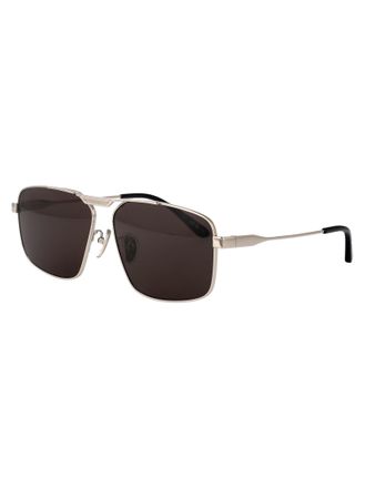 Balenciaga BB0418SK Silver Metal Rectangle Sunglasses - Silver