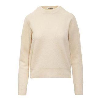 Jil Sander Leichter Wollpullover mit Rundhalsausschnitt - - Knitwear - Damen - Beige - XS