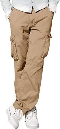 Generic Pantalon de travail d&eacute;contract&eacute; pour homme - Couleur unie - Avec plusieurs poches - Jambe droite - Pantalon cargo tendance - Pantalon de surv&ecirc;tement p