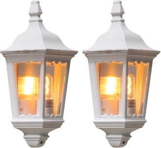 Konstsmide 2er-Set weiße Wandleuchten Halbschale firenze, E27, Aluminium, Höhe 44 cm