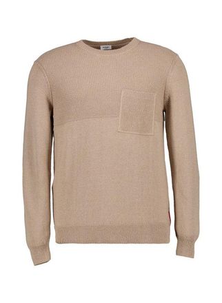 Joop Herren Pullover beige Baumwolle unifarben