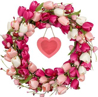 Generico Herzkranz, Rose, Valentinstag, f&uuml;r drinnen und drau&szlig;en, romantisches Blumenarrangement mit Eigenschaften der Terrasse, f&uuml;r eine stilvolle Dekoration