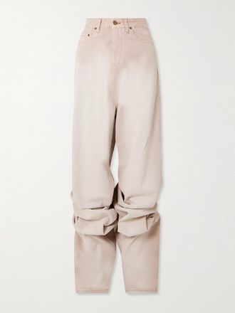 Y / Project Jean Large Taille Mi-haute &Agrave; Fronces - Blanc