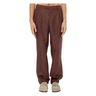 BRIGLIA 1949 Homme, Pantalons, Brun, Taille: S Margutta Wool Linen Loose Pants