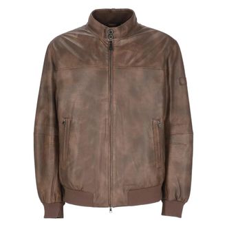 Peuterey Gesteppte Leder Daunenjacke - - Jackets - Herren - Braun - L