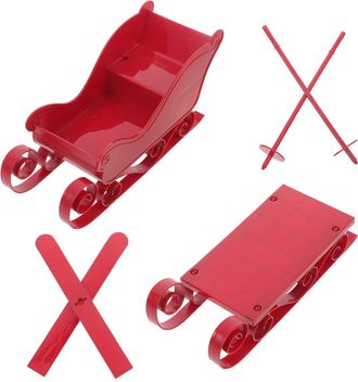 Artibetter Anneome Weihnachtsschlitten und Skibrett Dekoration aus Langlebigem Kunststoff Kleines Satz mit Rotem Schlitten Tisch und Weihnachtsbaum Ornament f&uuml;r 