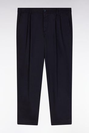 Eden Park Pantalon Chino &Agrave; Plis En Coton Stretch Marine Coupe Droite