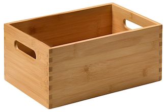 KESPER Stapelkiste 57411 aus FSC zertifiziertem Bambus/Allzweckkiste 28,5 x 18,5 x 13 cm/Holzkiste