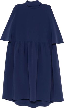 Talbot Runhof robe courte froncée à col roulé - Bleu