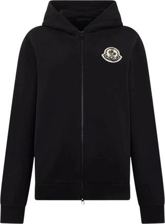 Moncler SweaT-shirt zipp&eacute; avec &eacute;cusson logo - Homme - Sweatshirts et sweats &agrave; capuche - Noir - Taille: XL