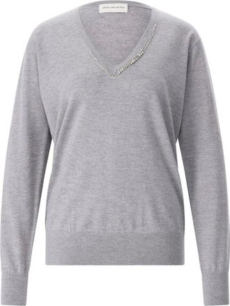 Dries Van Noten Femme, Pulls, Gris, Taille: 40 FR V-neck Tricots