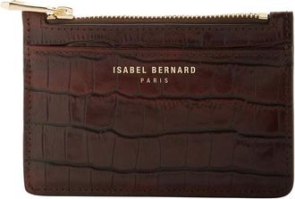 Isabel Bernard Portemonnaie - Honor&eacute; Aveline Croco Brown Calfskin Leather Card H - Gr. unisize - in Braun - f&uuml;r Damen