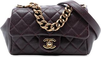 Chanel Hobo Bags - Mini Quilted Sheepskin Trapezio Flap - Gr. unisize - in Rot - f&uuml;r Damen