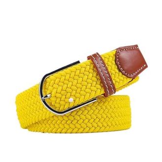 Generic Ceinture &eacute;lastique en toile tiss&eacute;e avec boucle ardillon tricot&eacute;e pour homme et femme, 18, 3.3cmX107cm