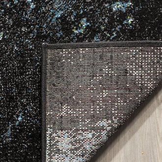 Safavieh Abstrakt Teppich f&uuml;r Wohnzimmer, Esszimmer, Schlafzimmer - Glacier Collection, Kurzer Flor, Blau und Multi, 122 X 183 cm