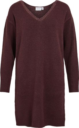 Vila Viliga L/S V-Neck Lace Knit Dress-Noos
