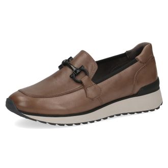 Caprice Damen Slipper Airmotion aus Leder Elegant Weite G, Braun (Taupe Nappa), 38 EU