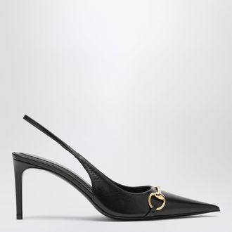 Gucci Schwarze Slingback-Pumps aus Leder
