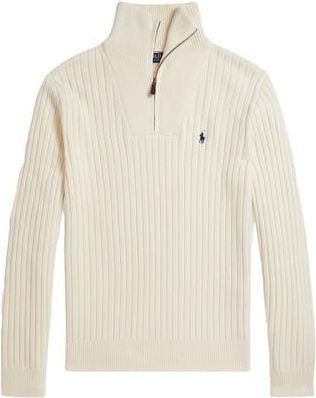 Polo Ralph Lauren Pull col zipp&eacute; en laine et coton