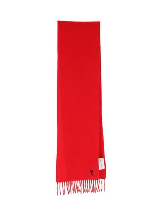 Ami Red Wool Scarf Ami De Caur