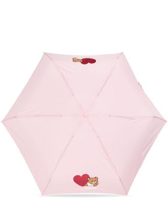 Moschino Regenschirm mit Teddy-Print - Rosa