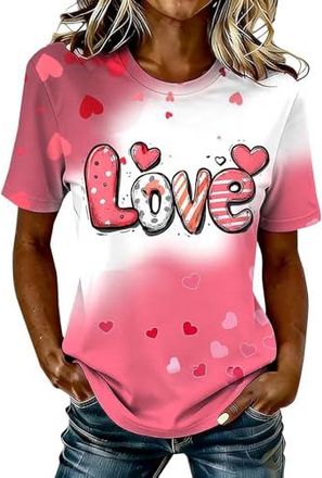 Generic T-shirt d&eacute;contract&eacute; &agrave; manches courtes et col rond pour femme | T-shirt d&eacute;t&eacute; doux, respirant et l&eacute;ger pour un usage quotidien, un rendez-vous, des vaca