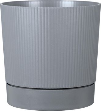 Scheurich LINO+, Pflanzgef&auml;&szlig; aus Kunststoff, Farbe: Pure Grey, 39 cm Durchmesser, 34,6 cm hoch, 32 l Vol