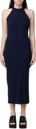 Emporio Armani Geripptes Stretch-Viskose-Kleid - - Dresses - Damen - Blau - S