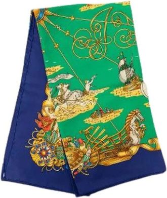 Herm&egrave;s Pre-owned Voiles de Lumiere Scarf - Femme - Pre-owned - Vert - Taille: ONE Size