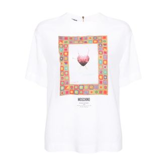 Moschino Crew Neck T-Shirt - - Tops - Damen - Wei&szlig; - L