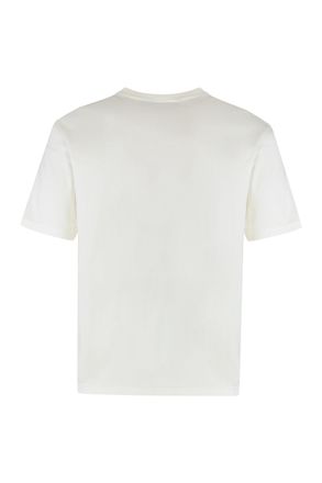 Palm Angels Mens Round Neck Cotton T-Shirt White T-Shirts And Polos