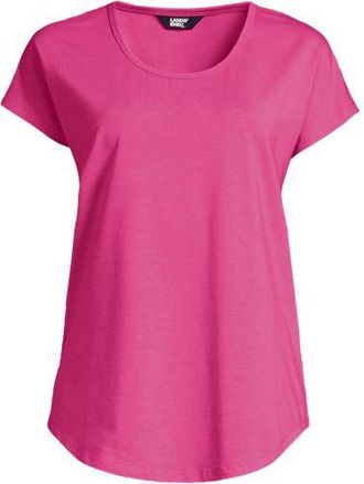 Lands End Shirt aus Baumwolle/Modal-Mix mit Ballettausschnitt, Damen, Größe:48-50 plus, Pink, Baumwolle/Baumwoll-Mischung/Baumwolle Modal, by Lands End