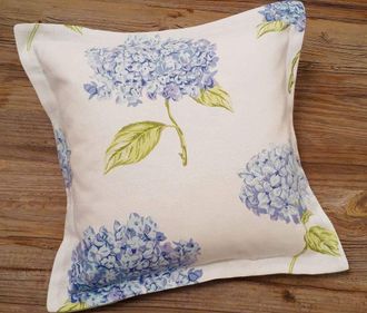 Matches 21 Kissen-Bezug in 30x30 cm f&uuml;r Deko-Kissen Sofa-Kissen - Baumwolle Kissen-H&uuml;lle LOTTE Vintage Blumen blau wei&szlig; - Waschbarer Rei&szlig;verschluss Zierkissen-Be