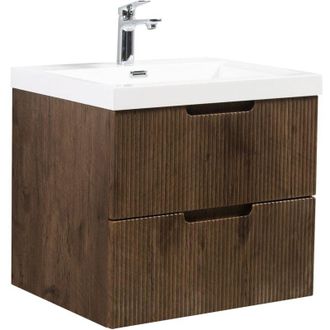 Badplaats Badezimmer Badm&ouml;bel-Set Thermis 60 cm - Dunkel Braun - Badezimme