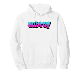 BDAZ Aubrey Graffiti Personalisierter Name Blau Rosa Frauen M&auml;dchen Pullover Hoodie