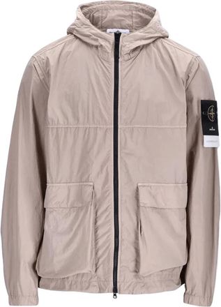 Stone Island Homme, Vestes, Beige, Taille: 2XL Nylon Smerigliato-TC Short Parka