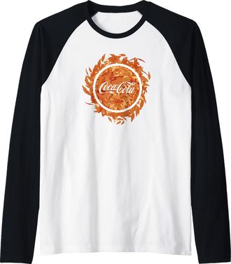 Coca Cola Ware Fall Leaves Background Logo Raglan