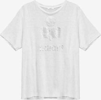 Isabel Marant T-shirt Zewel En Lin - Femme - Blanc - Taillexl - Marant &Eacute;toile