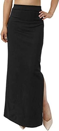 JOPHY & CO. Jupe Longue décontractée Taille Haute pour Femme avec Fente latérale élastique (Code 6485), Noir, S