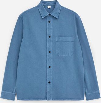 Arket Overshirt Aus Baumwolle -Blau