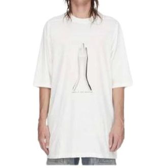 Rick Owens Homme, Tops, Blanc, Taille: S T-Shirt Jumbo &agrave; Manches Courtes