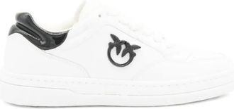 Pinko Pinko Low-Top Sneaker - White Leather Sneakers With Black Emblem - Gr. 36 (EU) - in Weiß - für Damen