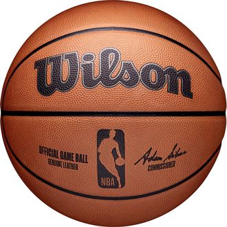 Wilson Basketball NBA OFFICIAL GAME BALL, Indoor, Leder, Größe: 7, Braun